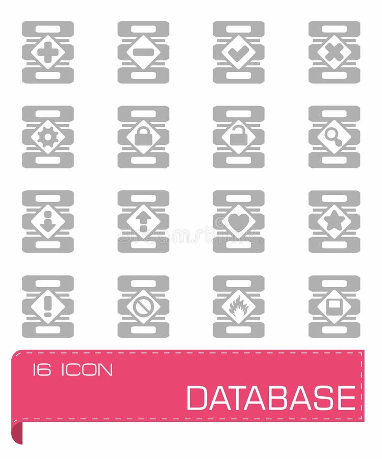 Vector database icon set stock vector. Illustration of information ...