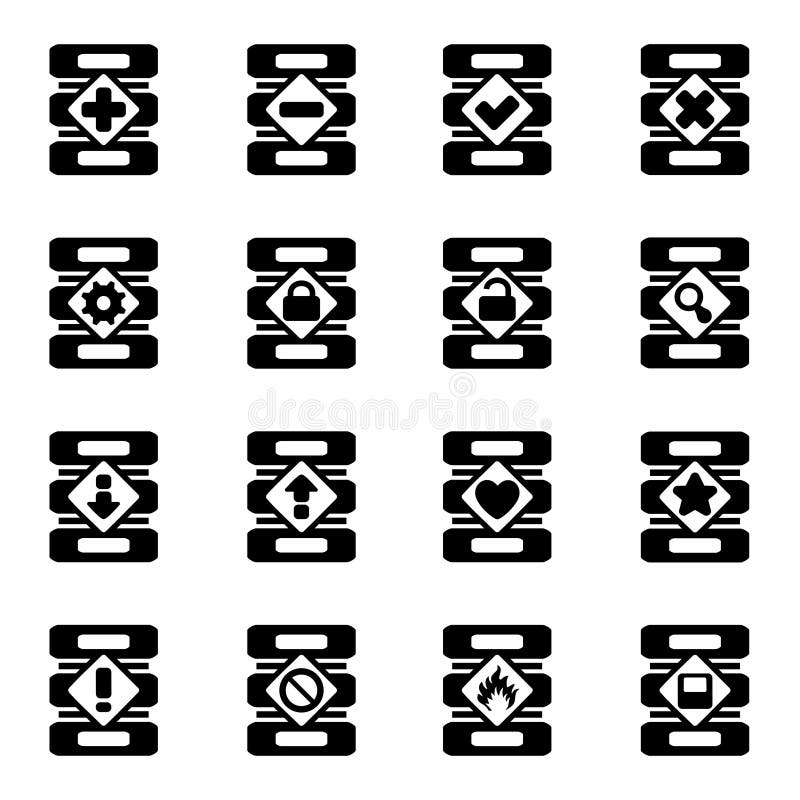 Vector database icon set stock vector. Illustration of icon - 53025355