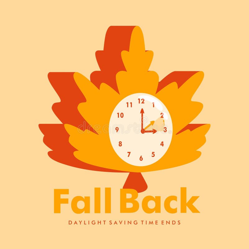Vector Daylight Saving Time Ends on Fall Poster Template Stock ...