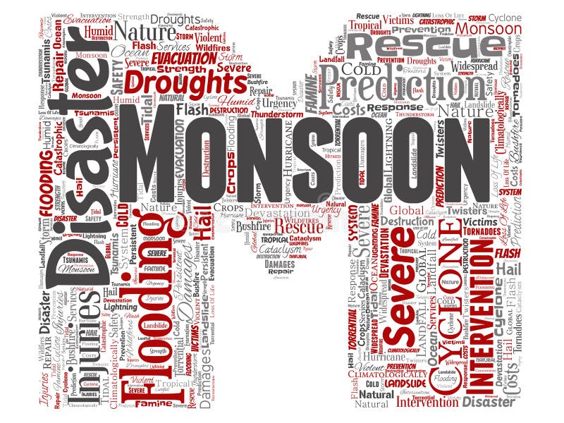 Vector De Brievendoopvont M Van Het Moesson Gevaarlijke Weer Vector ...