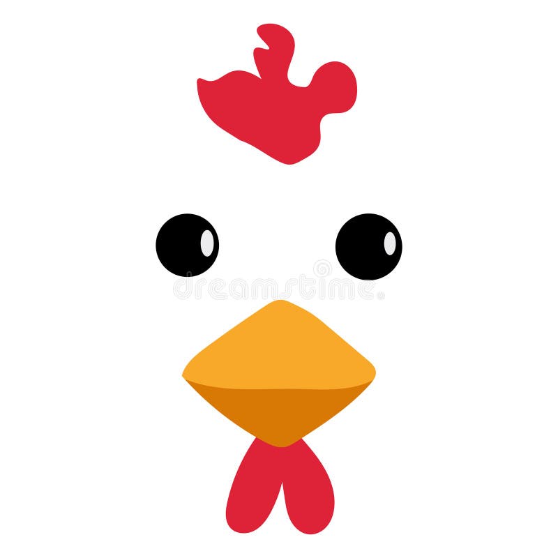 Vector De Cara De Pollo Estilo Caricatura Ilustración del Vector ...