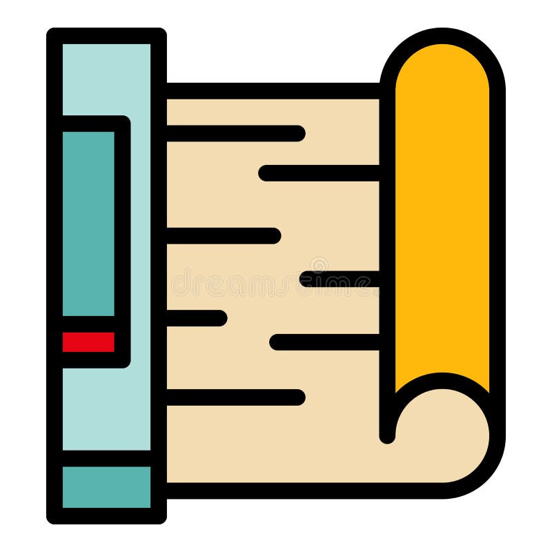 Vector De Color De Icono De Hoja De Papel Stock de ilustración ...