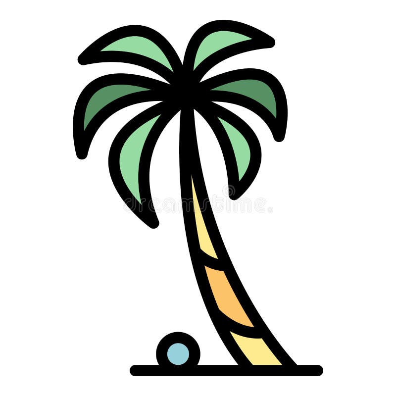 Vector De Color De Icono De Palmera Ilustración del Vector ...