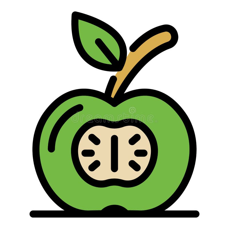 Vector De Contorno De Color De Icono De Manzana Recortada Ilustración ... Vector De Contorno De Color De Icono De Manzana Recortada Ilustración ...