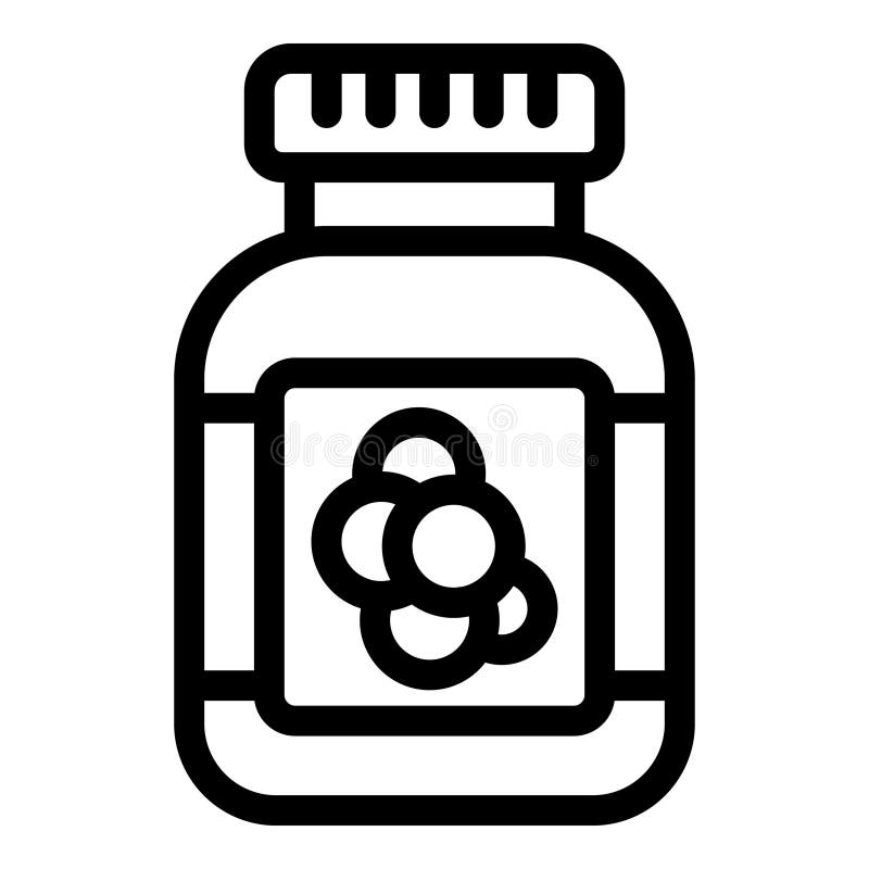 Vector De Contorno Del Icono De La Botella De Vitaminas. Suplementos ... Vector De Contorno Del Icono De La Botella De Vitaminas. Suplementos ...