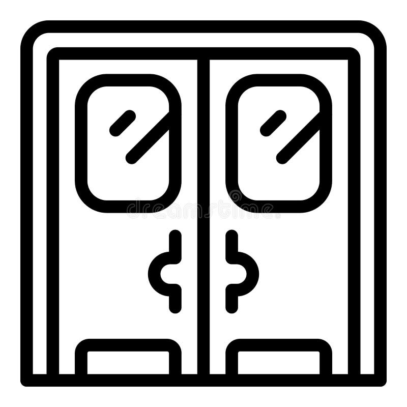 Vector De Contorno De Icono De Entrada. Puerta De Madera Ilustración ...