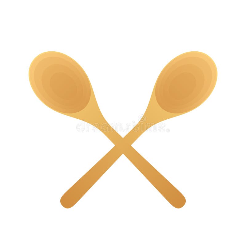 Vector De Cuchara. Cuchara De Madera Sobre Fondo Blanco. Ilustración ...