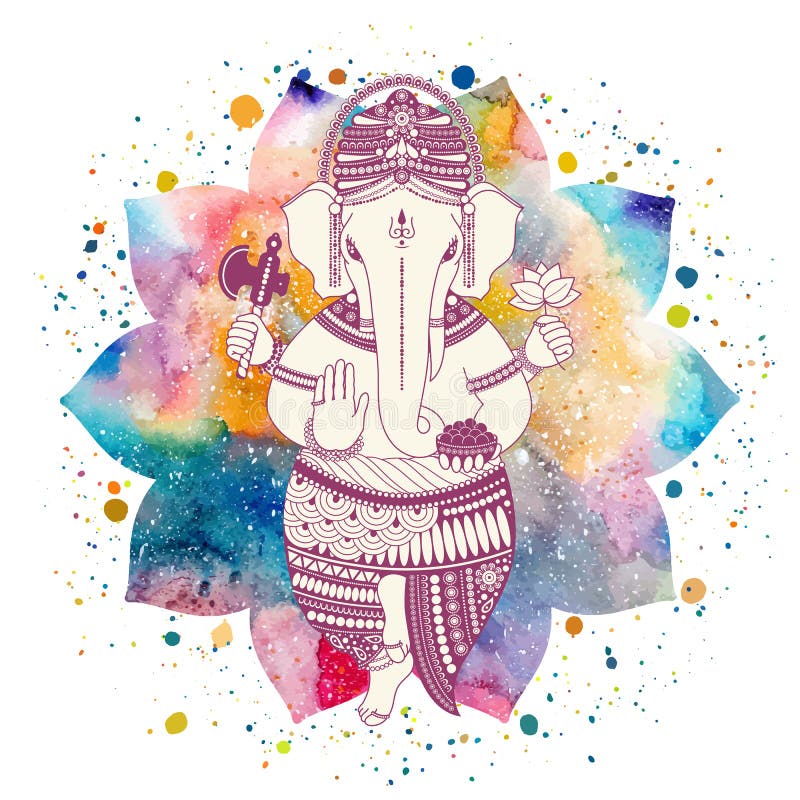 Vector de dios de Ganesha ilustración del vector. Ilustración de ...