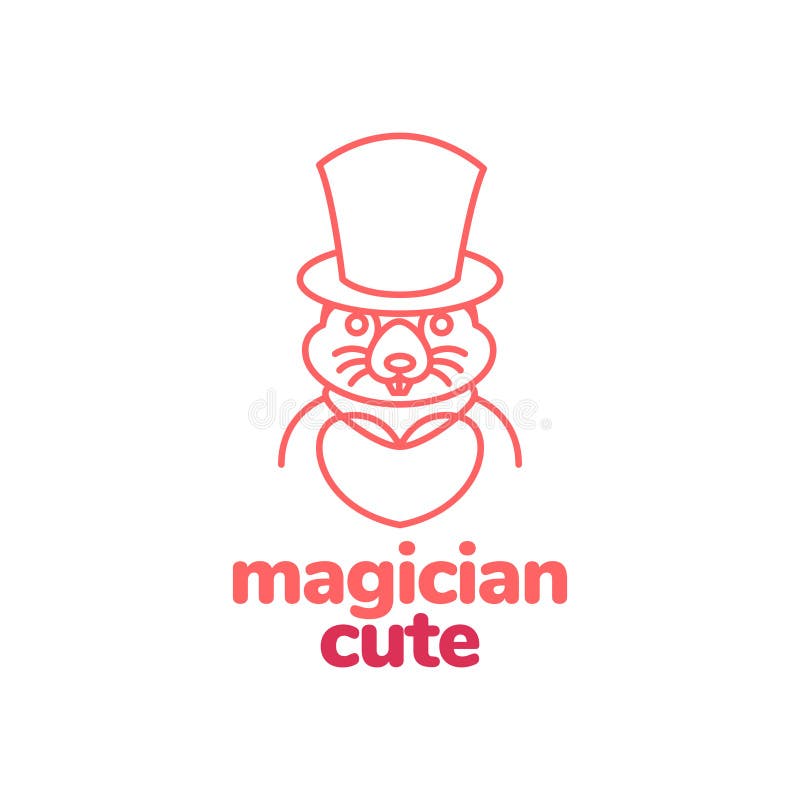 Vector De Diseño De Logotipo De Línea Creativa Con Conejo Mago Lindo ...