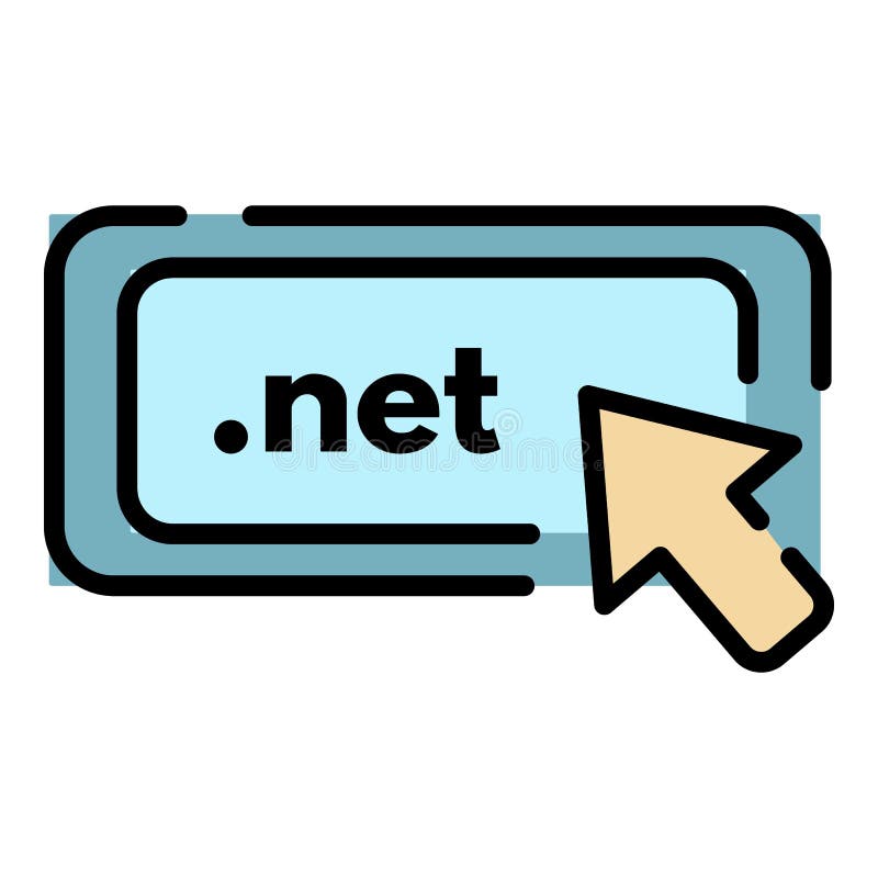 Vector De Esquema De Color De Icono De Dominio Neto Ilustración del ...