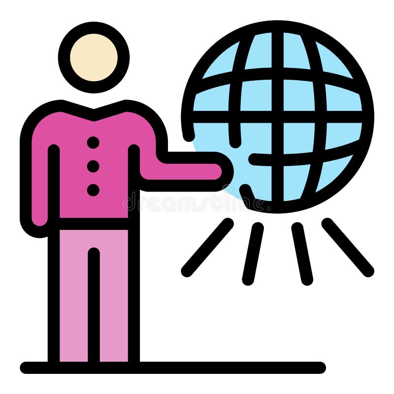 Vector De Esquema De Color De Icono De Presentador De Tv De Noticias