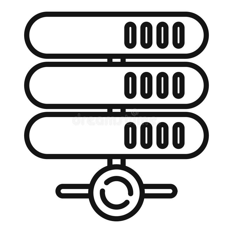 Vector De Esquema De Icono De Archivo De Servidor. Nube De Datos ...