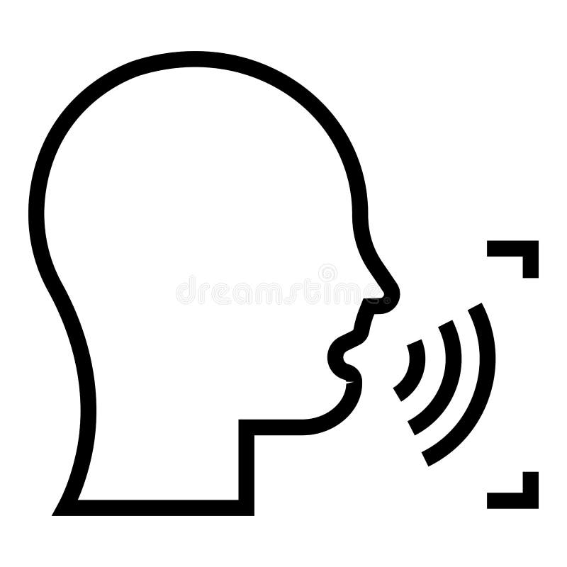 Vector De Esquema De Icono De Exploración De Voz. Reconocimiento De Voz ...