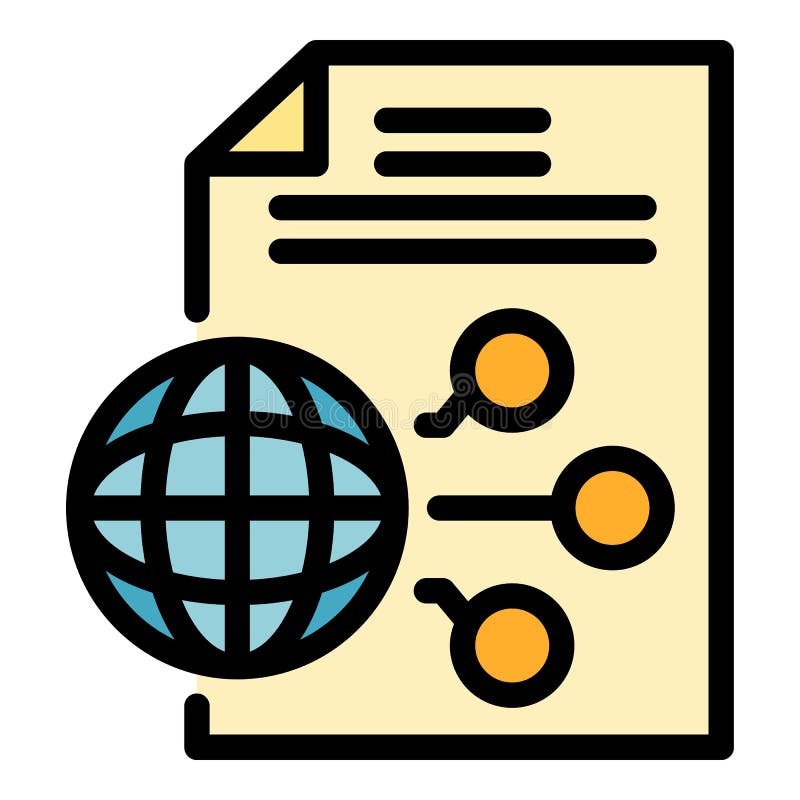 Vector De Esquema De Icono De Esquema Global Ilustración del Vector ...