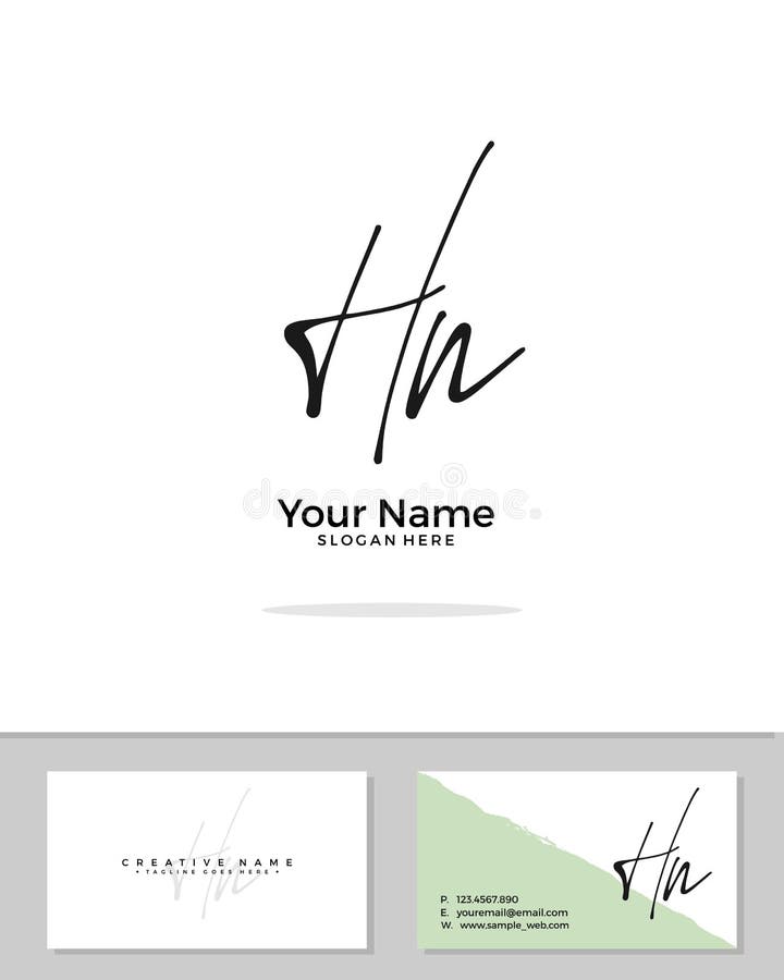 Vector De Firma Inicial Del Logotipo H N Logo Del Concepto De Escritura