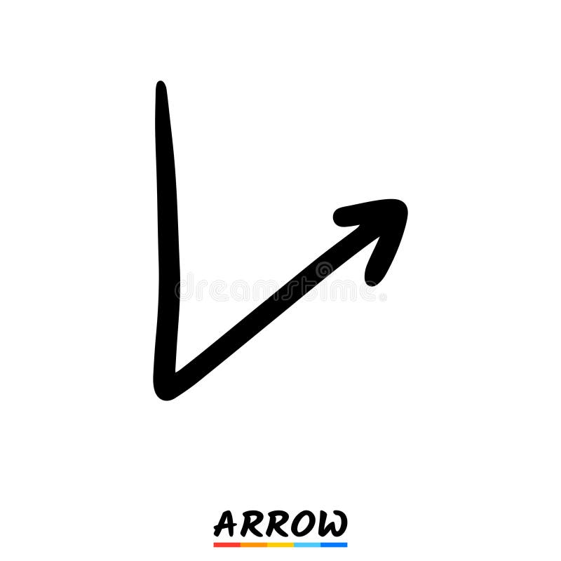 Vector De Flecha De Trazo Negro. Ilustración del Vector - Ilustración ...
