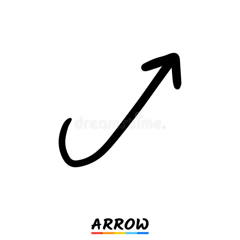 Vector De Flecha De Trazo Negro. Ilustración del Vector - Ilustración ...