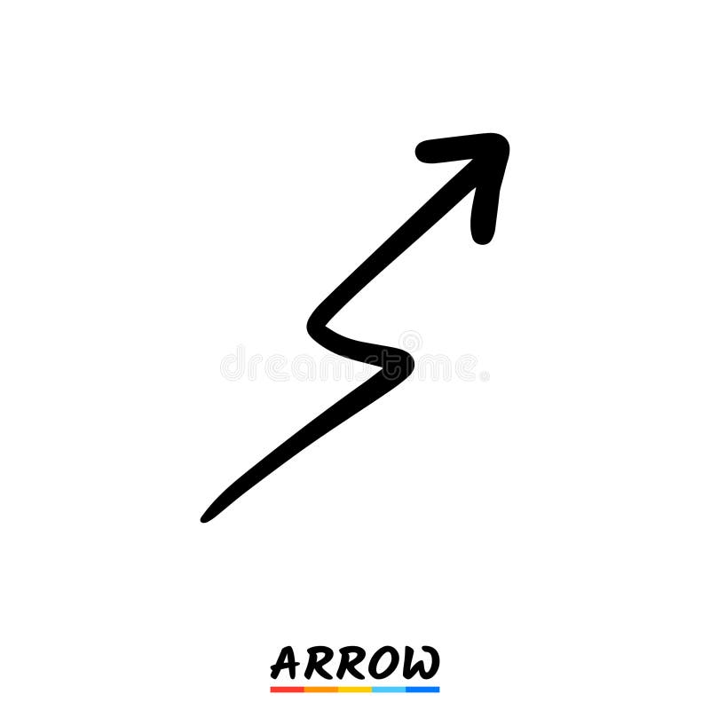Vector De Flecha De Trazo Negro. Ilustración del Vector - Ilustración ...
