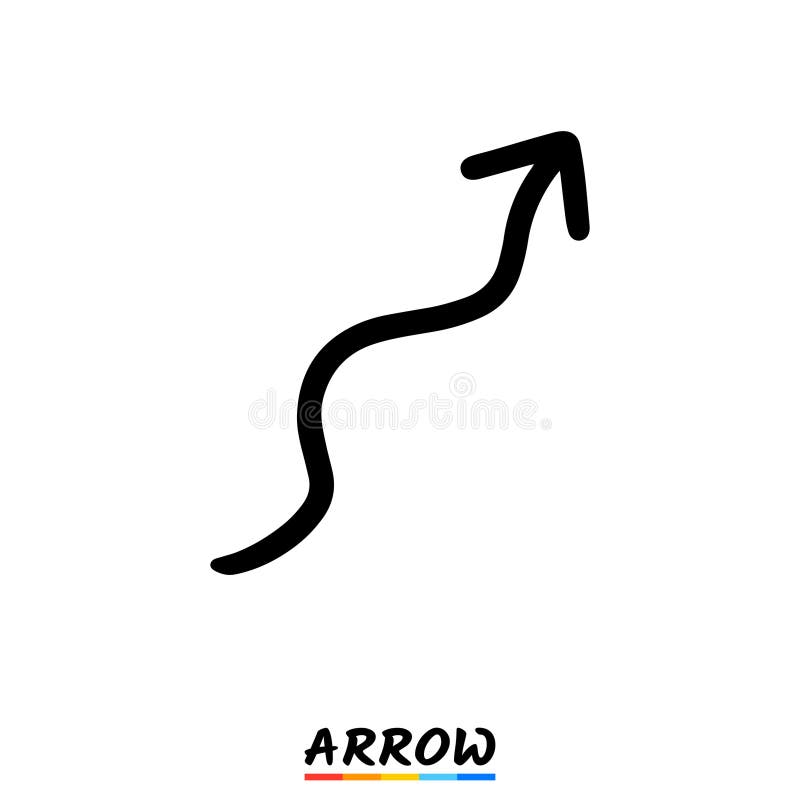 Vector De Flecha De Trazo Negro. Ilustración del Vector - Ilustración ...