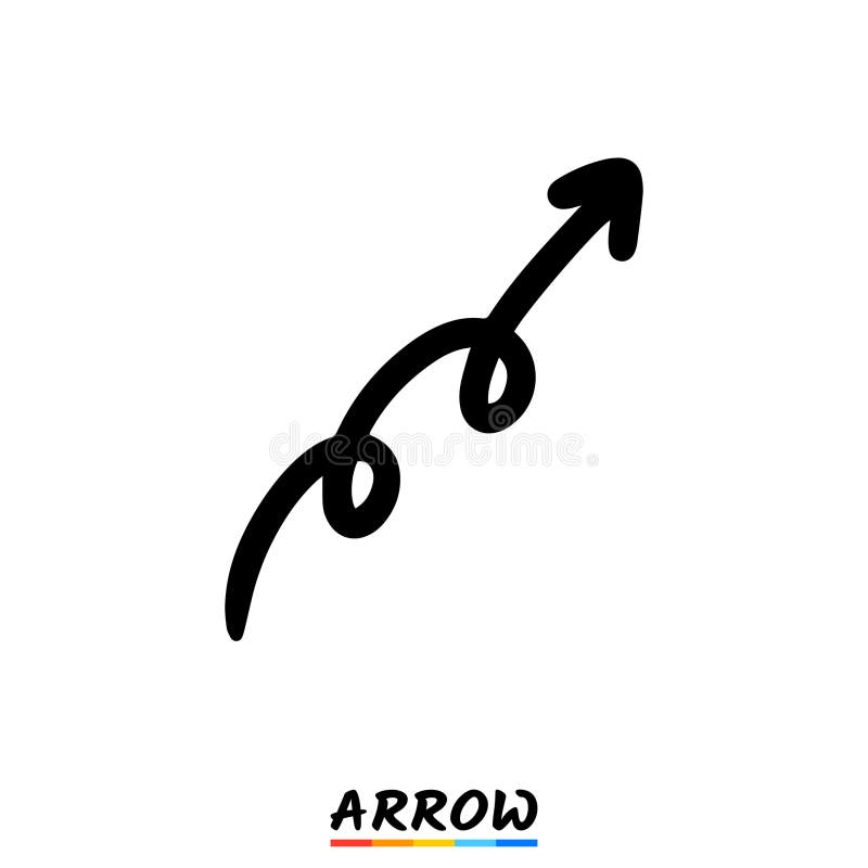 Vector De Flecha De Trazo Negro. Ilustración del Vector - Ilustración ...