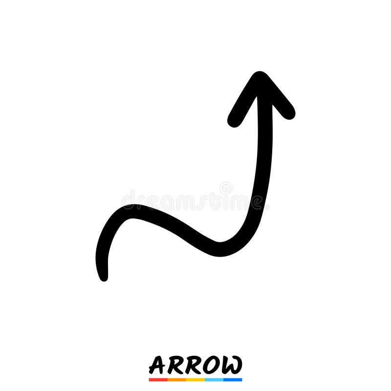 Vector De Flecha De Trazo Negro. Ilustración del Vector - Ilustración ...