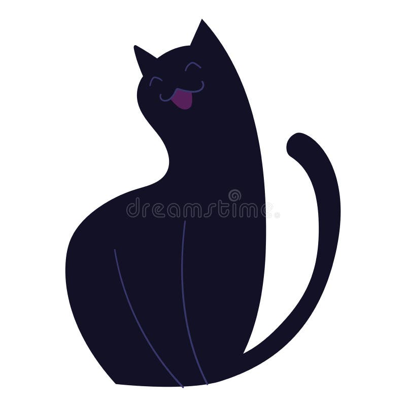 Vector De Imagen De Gato Negro Lindo Aislado Ilustración del Vector ...