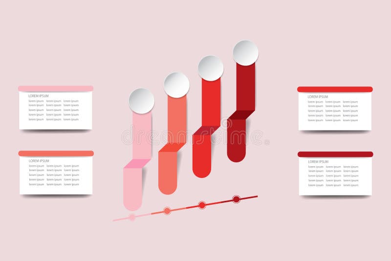 Vector De Infographic En Sombras Del Color Rojo Ilustración del Vector ...