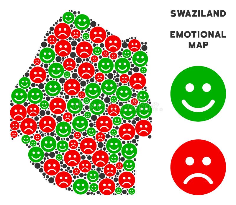Vector De Kaartcollage Van Gelukswasiland Van Smileys Vector ...