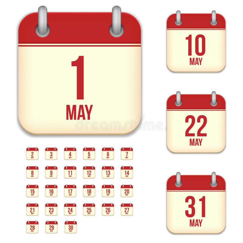 Vector De Kalenderpictogrammen Van Mei Vector Illustratie ...