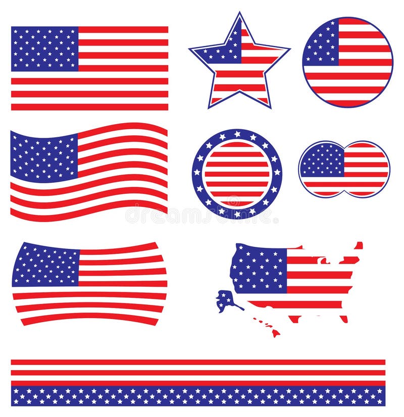 Vector De La Bandera Americana Stock de ilustración - Ilustración de ...