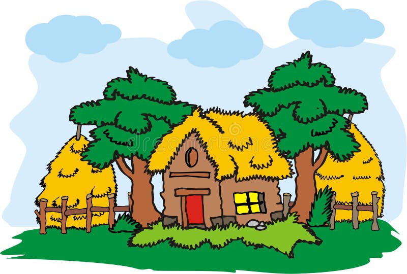 Bosquejo De La Casa De La Aldea Ilustración del Vector - Ilustración de ...