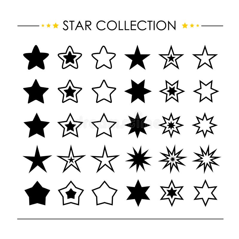 Vector De La Colección Del Icono De La Estrella Ilustración del Vector ...