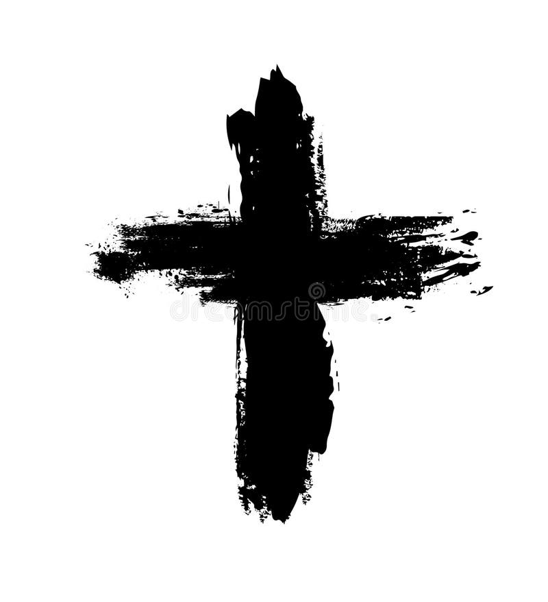 Vector De La Cruz. Cruz De Manchas Negras. De Mano. No Vector De IA ...