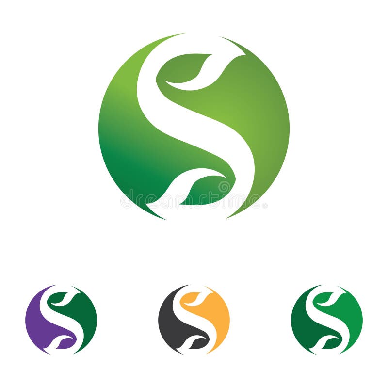 Vector De La Letra S Verde Hoja Inicial S Ilustración del Vector ...