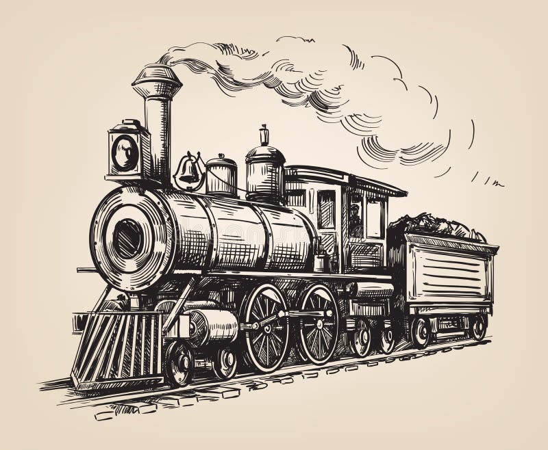 Locomotora De Vapor Vectorial Ilustración del Vector - Ilustración de ...