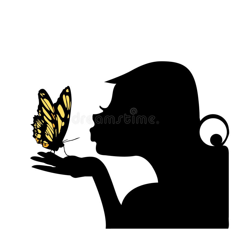 Vector De La Mariposa De La Mujer Que Se Besa Ilustración del Vector ...