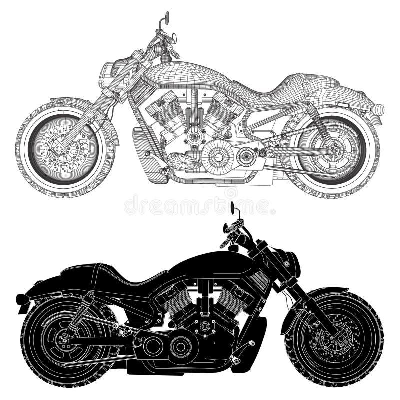 Vector de la motocicleta ilustración del vector. Ilustración de extremo ...
