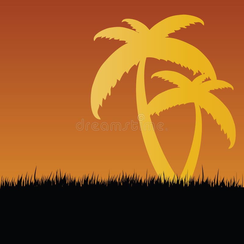 Vector De La Palma En Naturaleza Ilustración del Vector - Ilustración ...