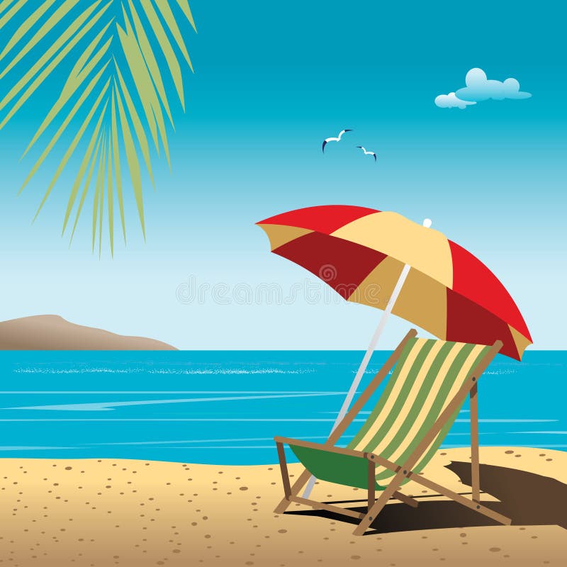 Vector de la playa ilustración del vector. Ilustración de océano - 31777639