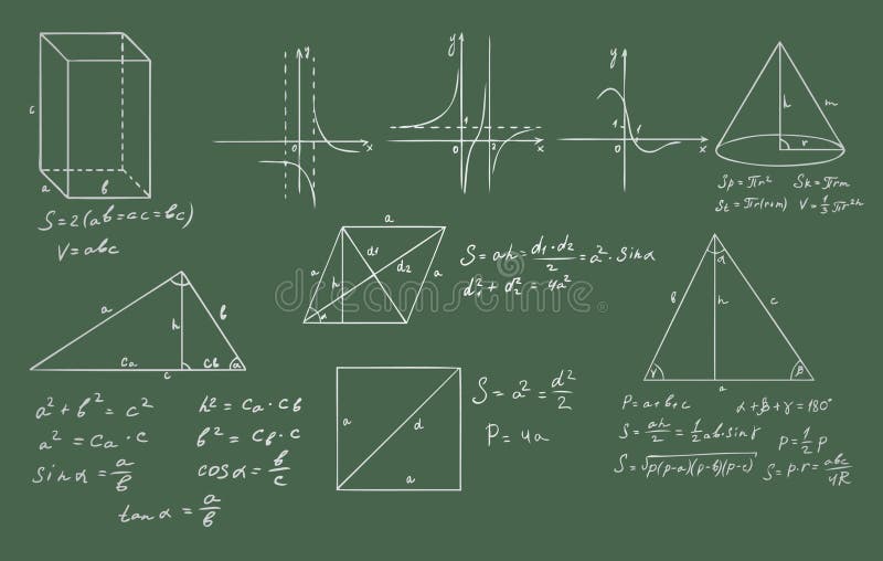 Vector De Las Matemáticas Y De La Geometría En Verde Ilustración del ...