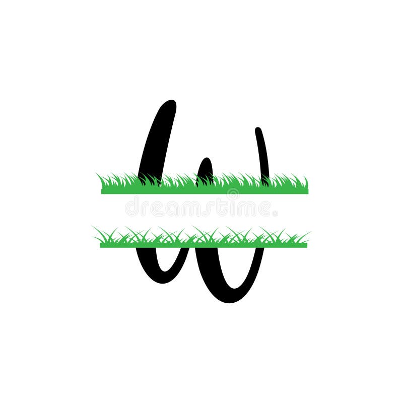 Vector De Letras Divididas Inicial Con Pasto Monogramado Aislado ...