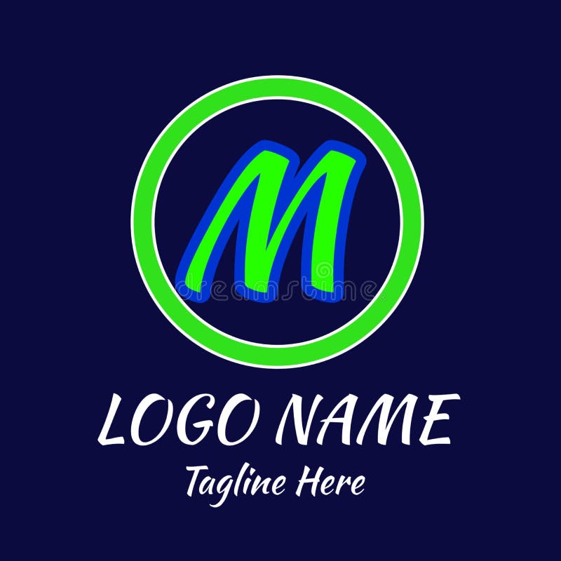 Vector De Logotipo De Color Verde De Letra M. Stock de ilustración ...