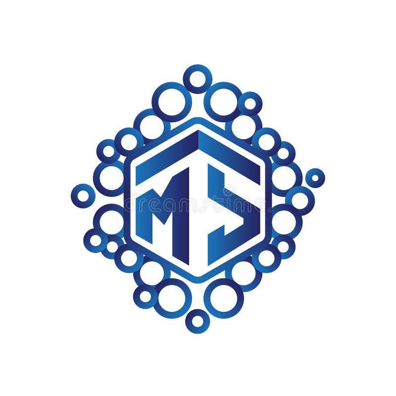 Vector De Logotipo Hexagonal De La Letra Inicial Del Ms Ilustración del ...