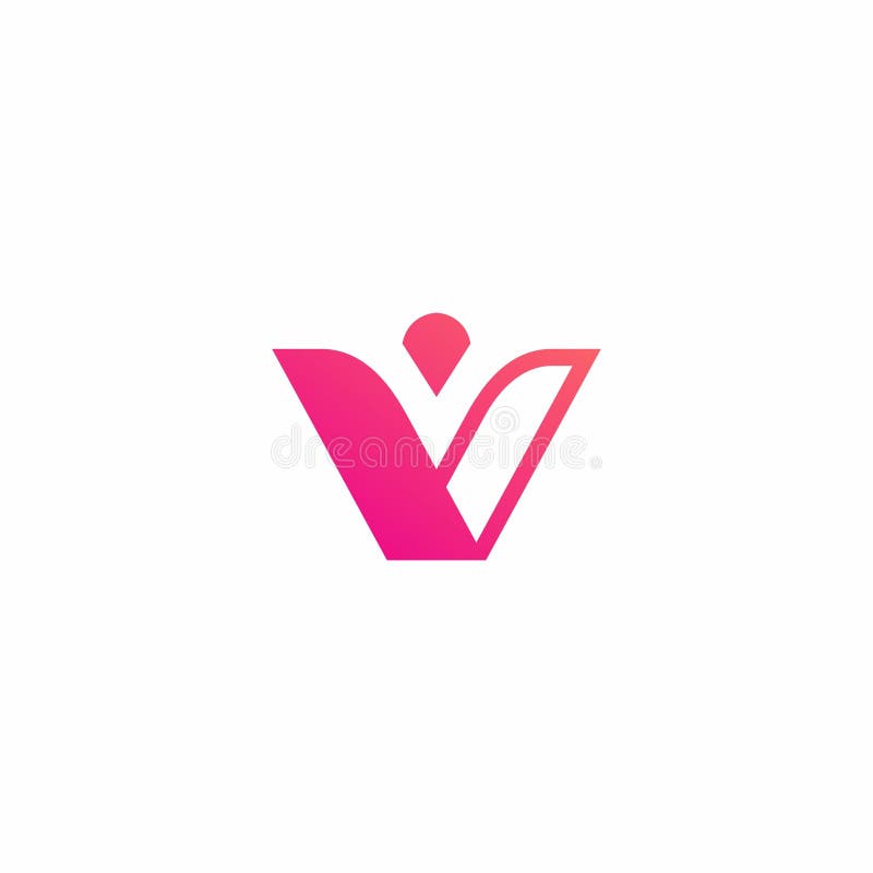 Vector De Logotipo De Letra V Con Color Rosa Ilustración del Vector ...