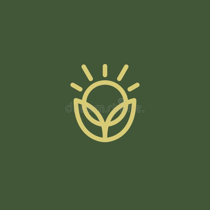 Vector De Logotipo De Sol Y Hoja. Icono De Sol Natural Ilustración del ...