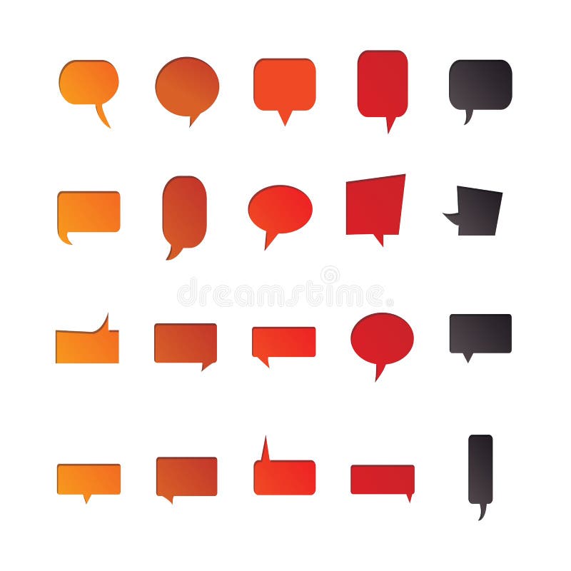 Vector De Los Diversos Símbolos De La Charla Del Color Ilustración del ...