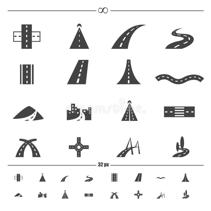 Vector De Los Iconos Del Camino Ilustración del Vector - Ilustración de ...
