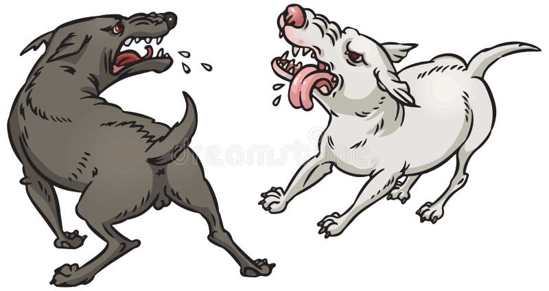 Los perros peleando stock de ilustración. Ilustración de duelo - 162956784