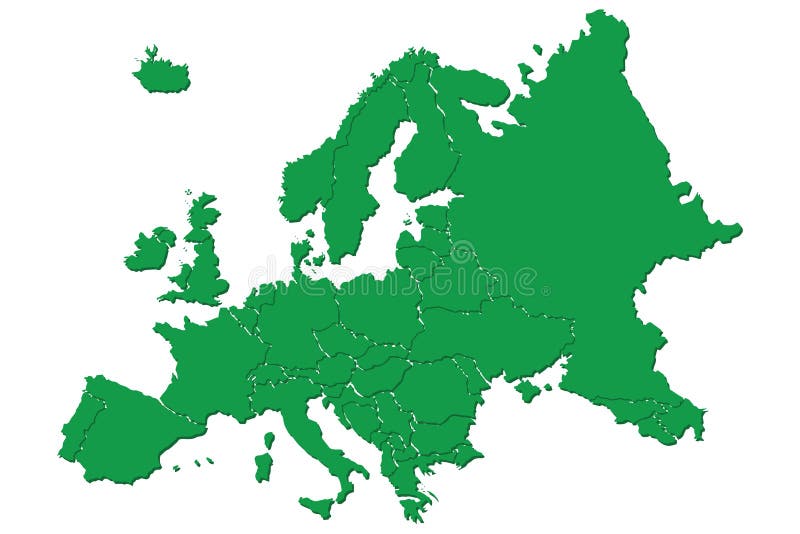 Vector De Mapas Verdes De Europa Ilustración del Vector - Ilustración ...