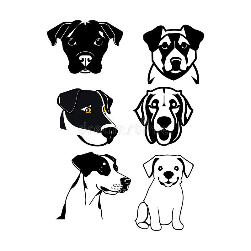 Vector De Material De Silueta De Perro Ilustración del Vector ...